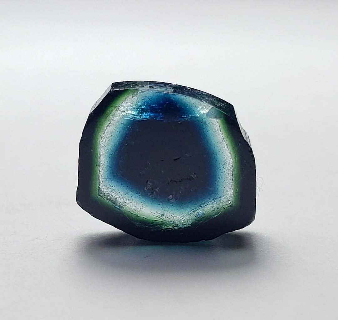 Natural Indicolite Blue Tourmaline Slice: Polished Gemstone Pendant - Etsy