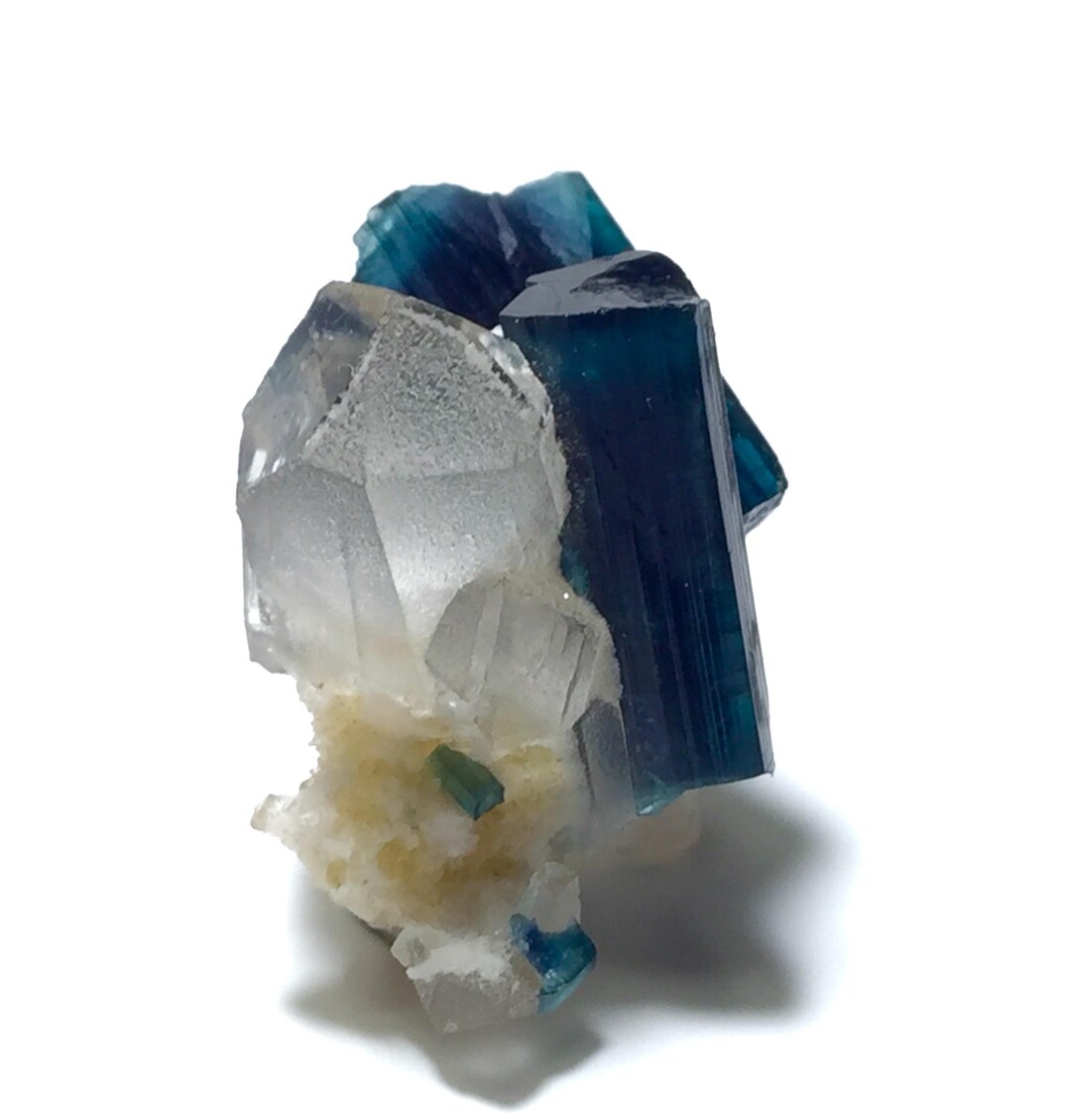 Blue Cap Tourmaline With Smoky Quartz, Tourmaline Crystals - Etsy