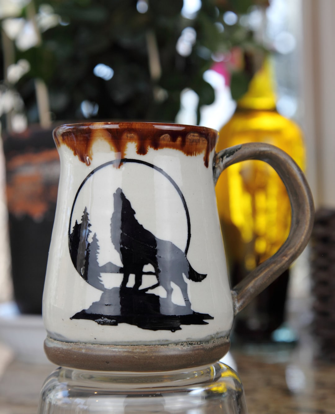 Wolf Pottery Mug, Hand Crafted, Unique, Makes a Great Gift - Etsy