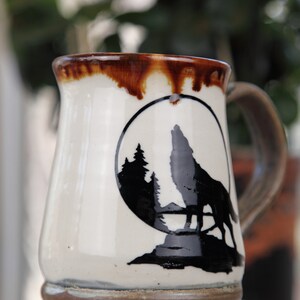 Wolf Pottery Mug, Hand Crafted, Unique, Makes a Great Gift - Etsy