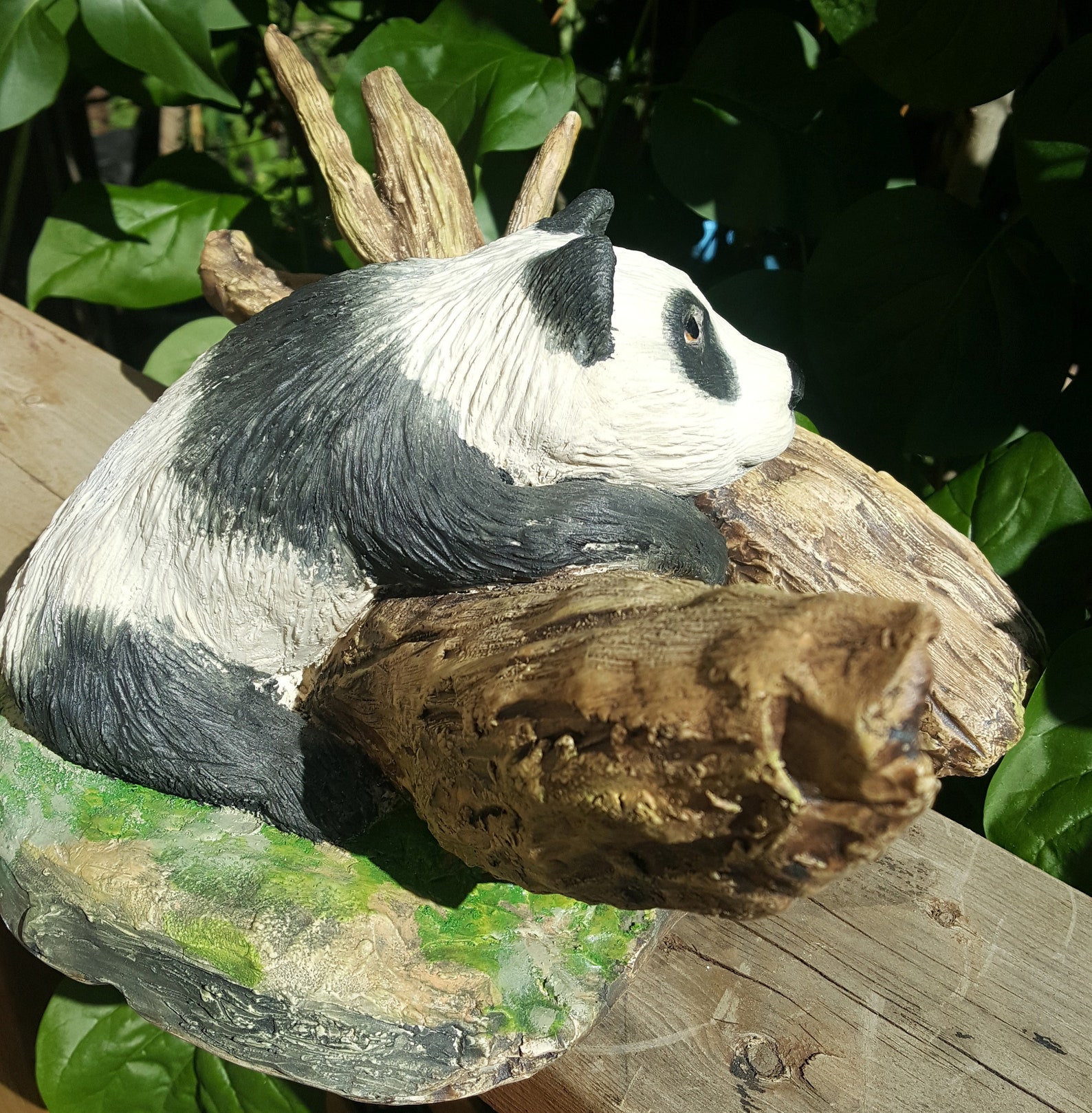 Panda Sculpture Ceramic One of a Kind Decoration Great | Etsy