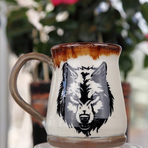 Wolf Pottery Mug, Hand Crafted, Unique, Makes a Great Gift - Etsy