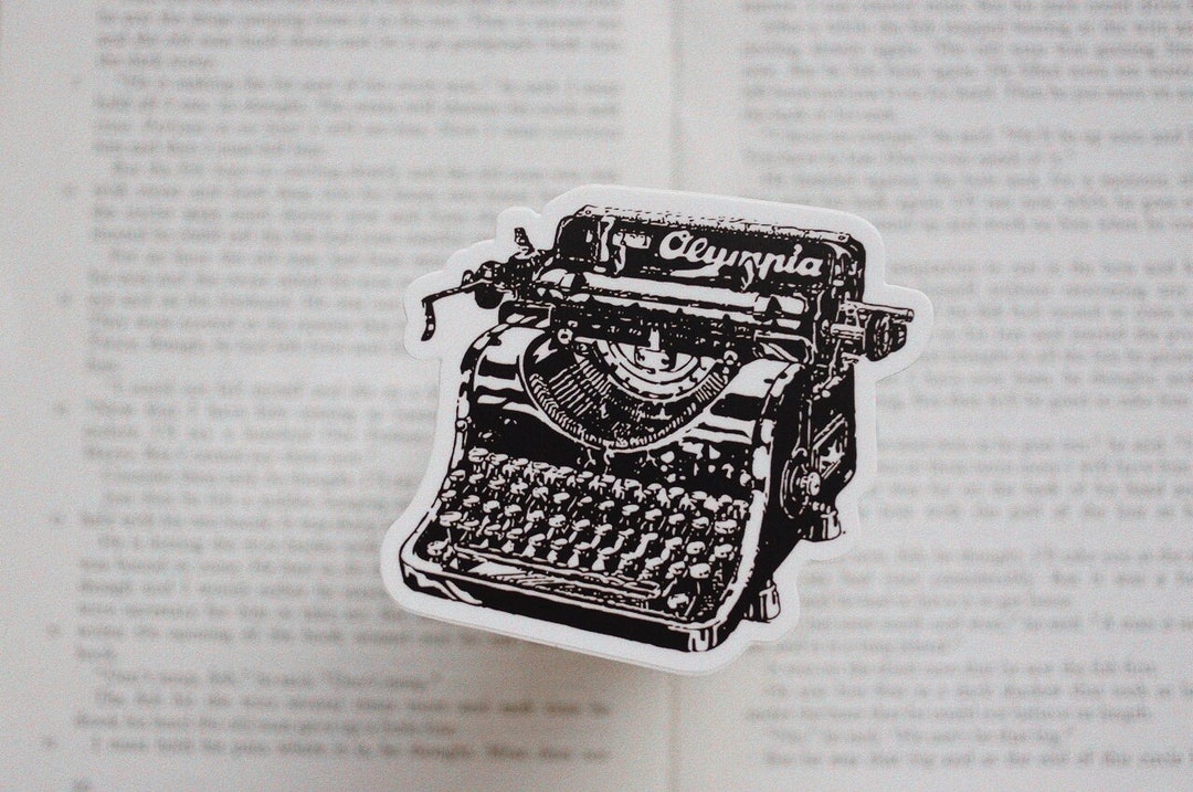Vintage Typewriter Olympia Vinyl Sticker Label Waterproof Stationery ...