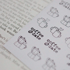 Coffee Date Handlettered Font Sticker Icon - Kiss-cut Sticker Sheets ...