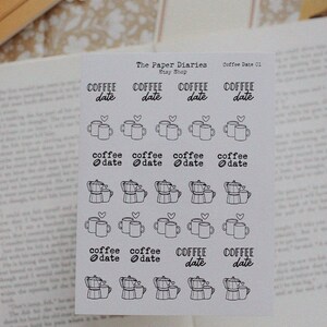Coffee Date Handlettered Font Sticker Icon - Kiss-cut Sticker Sheets ...