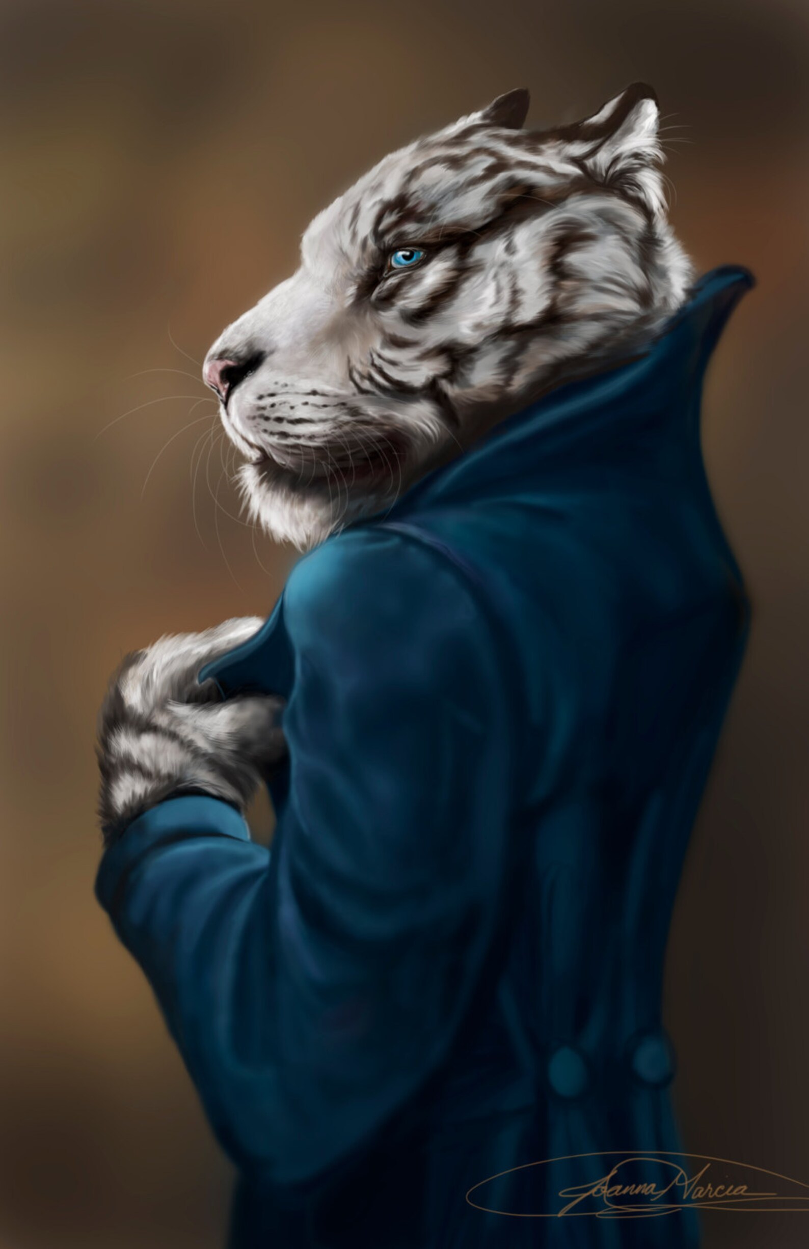 White Tiger Wall Art Fantasy Art Print Home Decor - Etsy