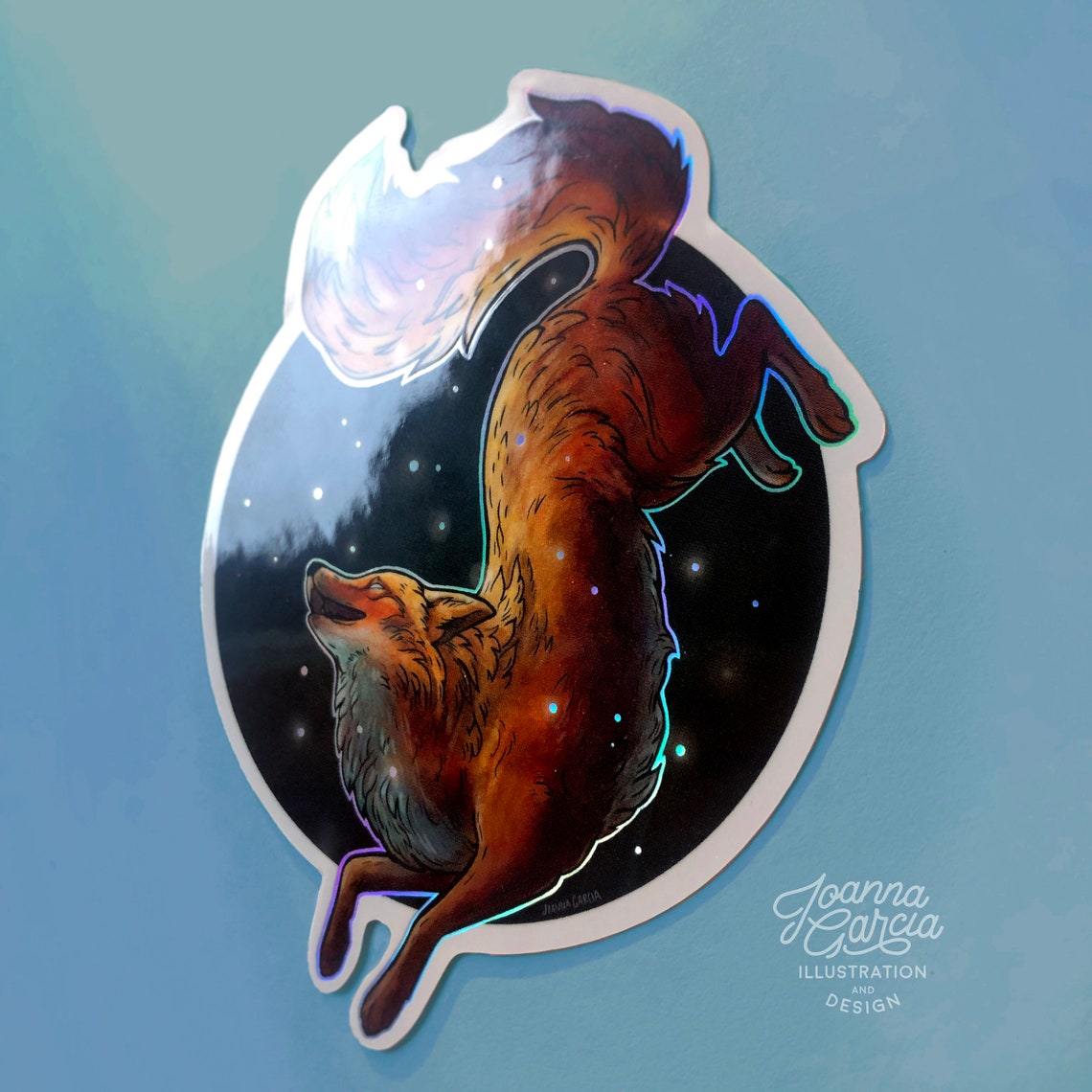 Holograph Fox Vinyl Sticker Fox Sticker Holo Sticker Fox - Etsy