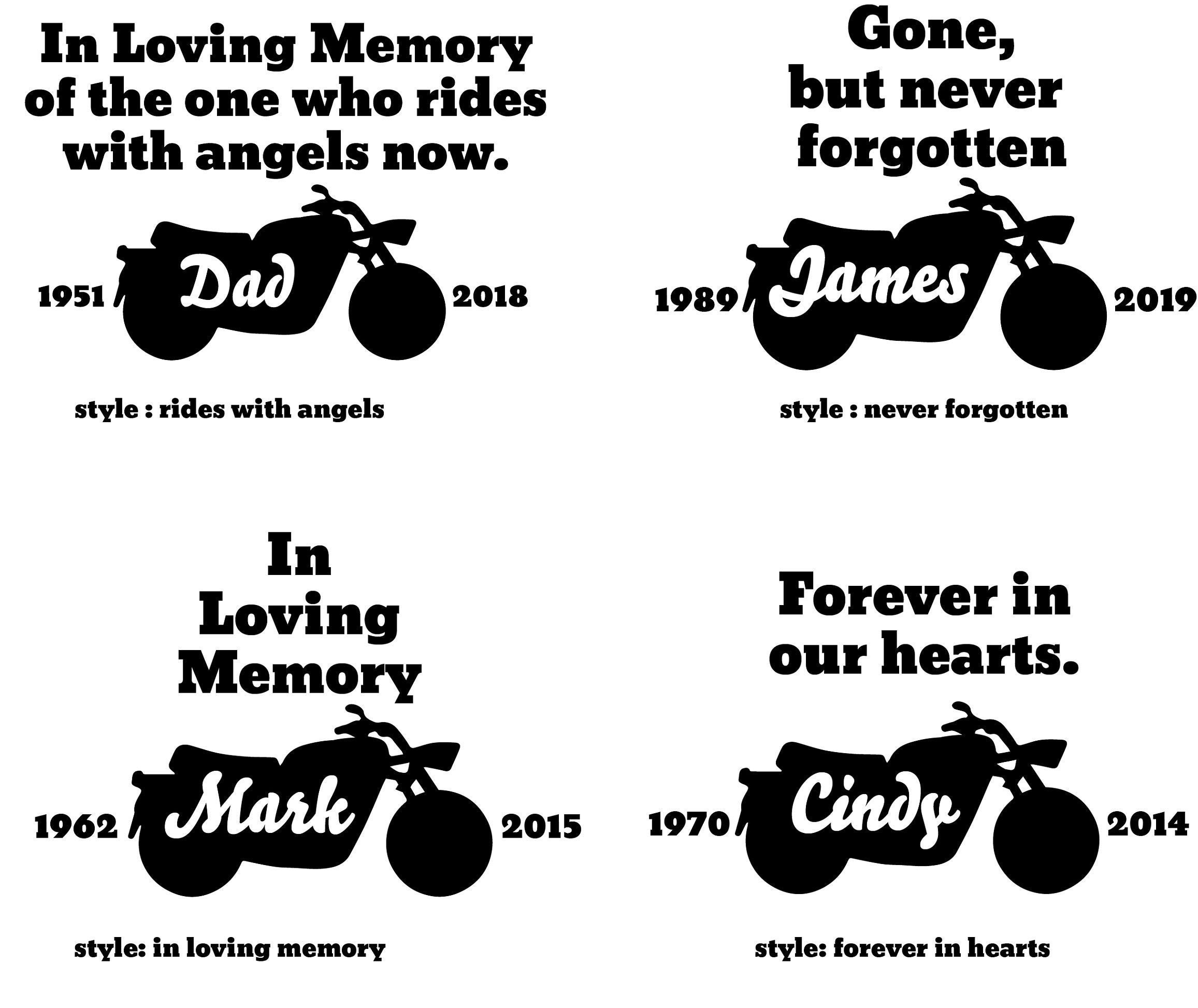 Motorcycle Angel Angel Decal Memorial Decal in Memory of - Etsy