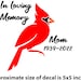 In Loving Memory Decal, in Loving Memory, Memorial Decal, Memorial ...