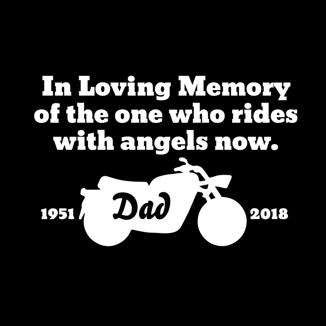 Motorcycle Angel, Angel Decal, Memorial Decal, in Memory of Decal ...