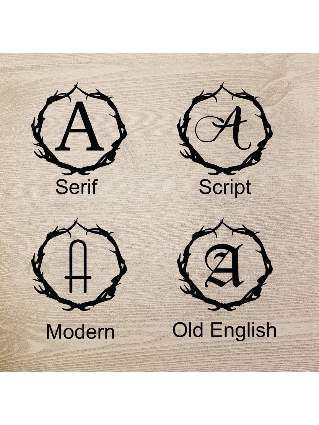 Antler Monogram, Antler Decal, Antler Sticker, Monogram Decal, Monogram Sticker, Initial Decal ...