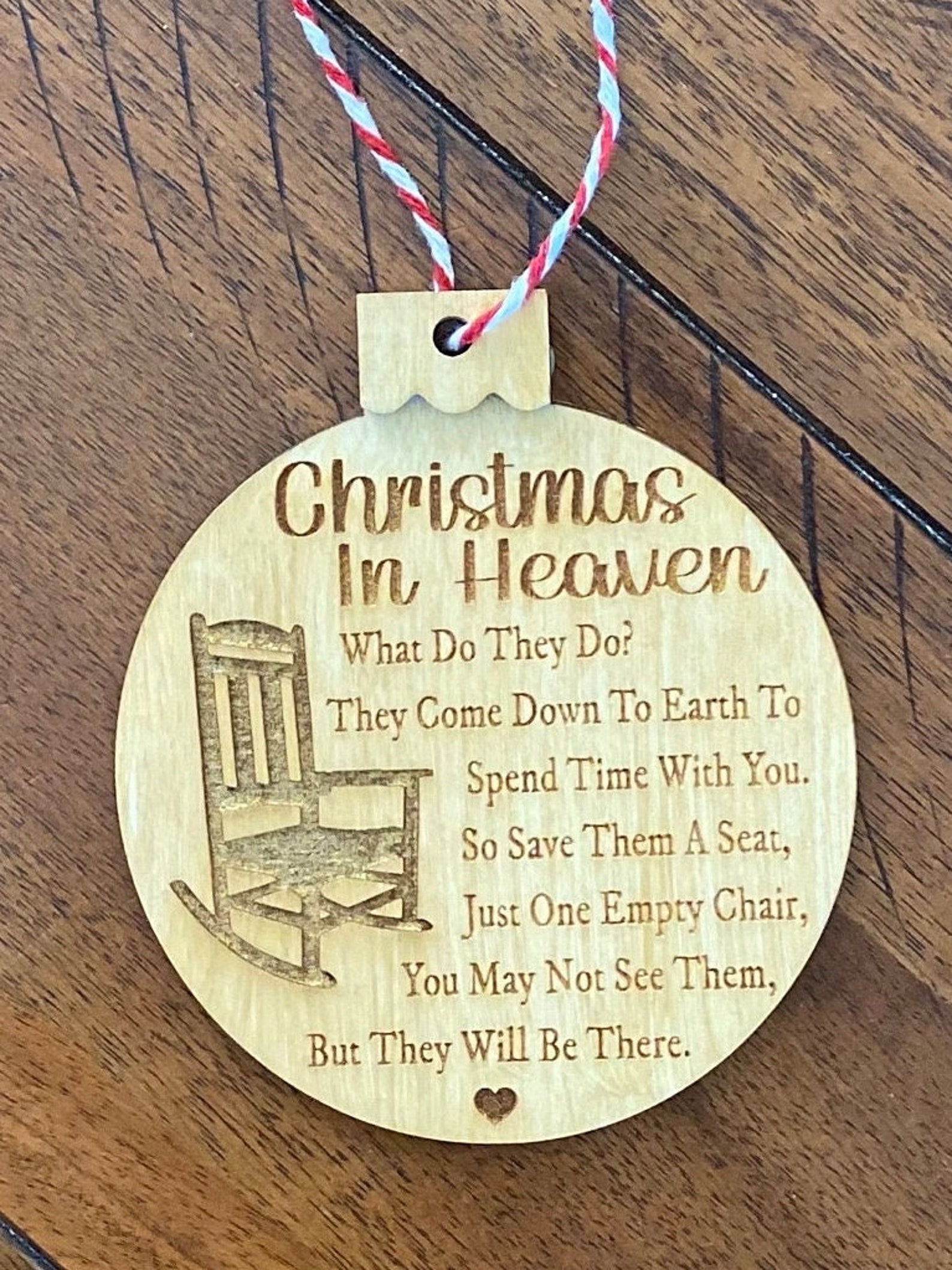 Engraved Wooden Christmas in Heaven Ornament Laser Engraved - Etsy
