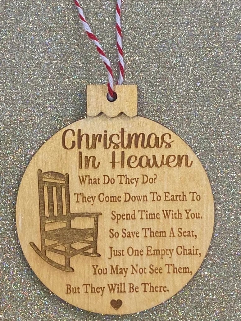 Engraved Wooden Christmas in Heaven Ornament Laser Engraved - Etsy