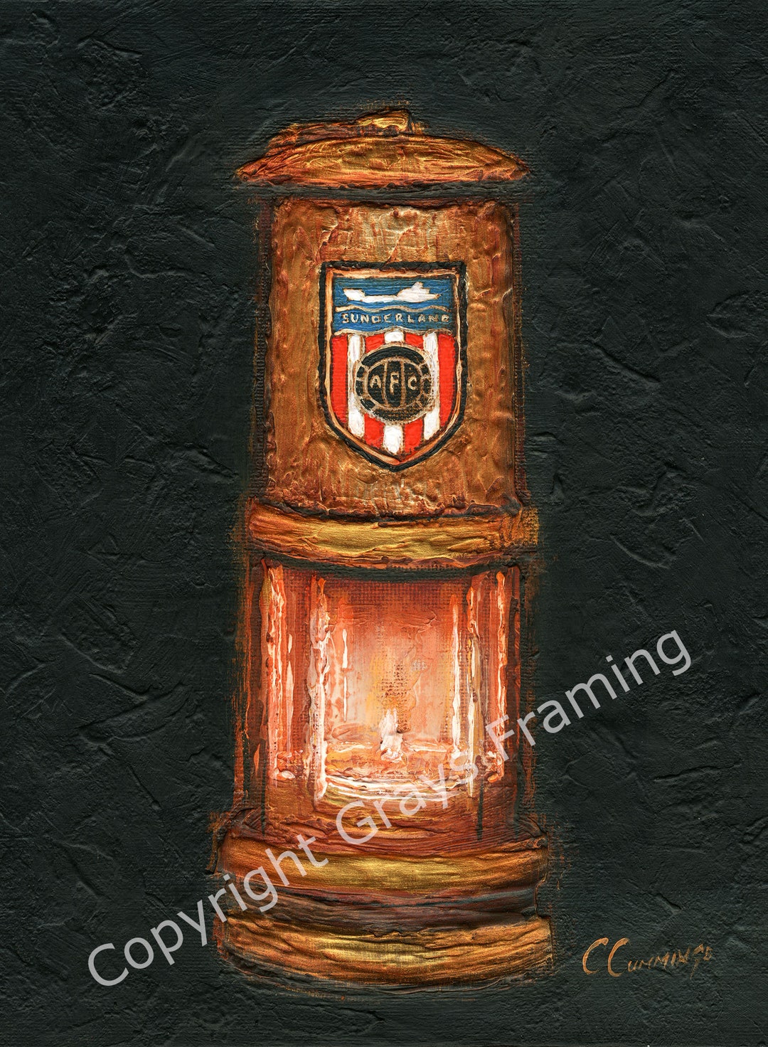 Sunderland Miners Lamp by Chris Cummings FREE UK Postage - Etsy UK