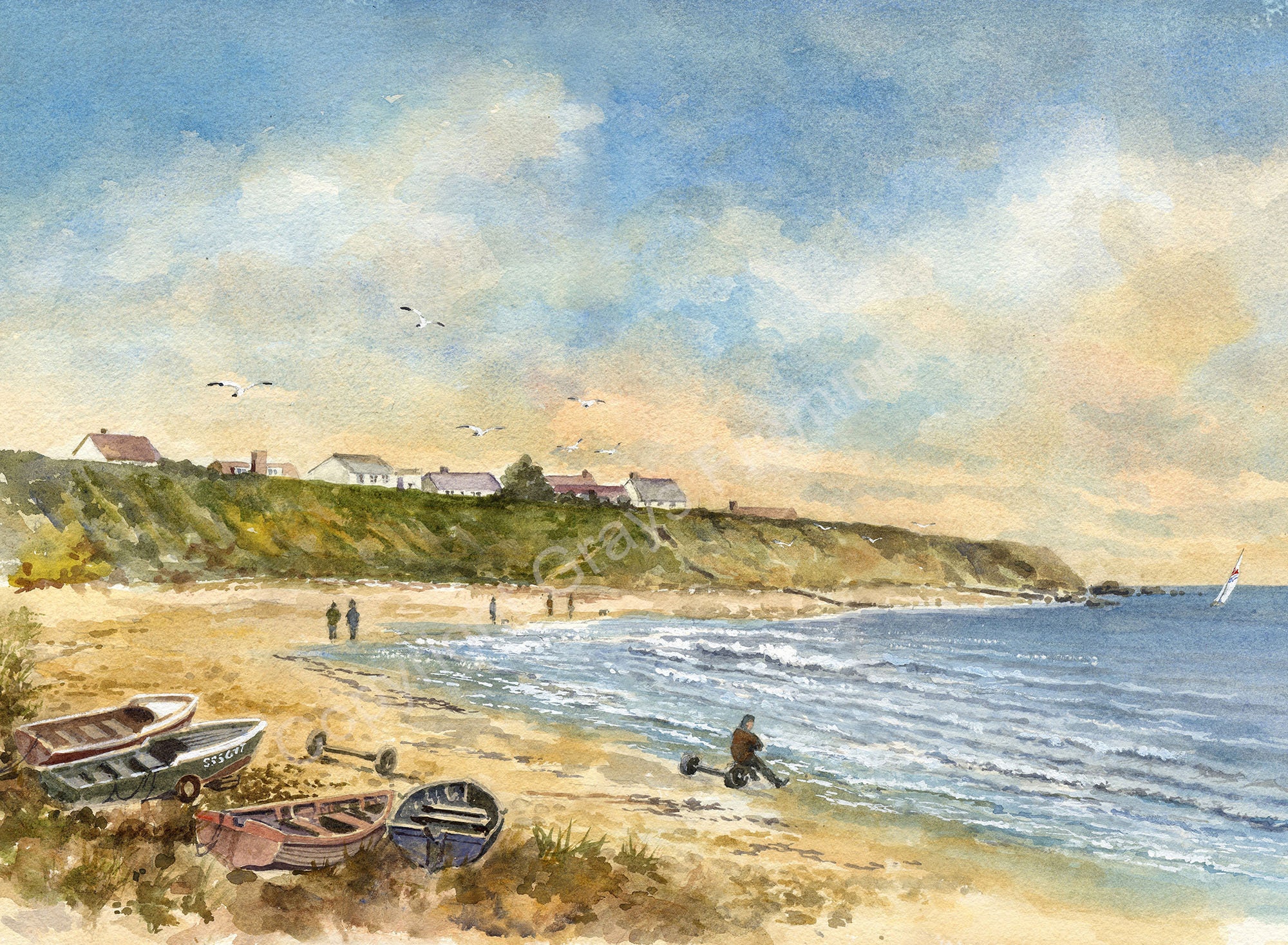 Buy Whitburn Bay by Ron Davidson FREE UK Postage Online in India - Etsy