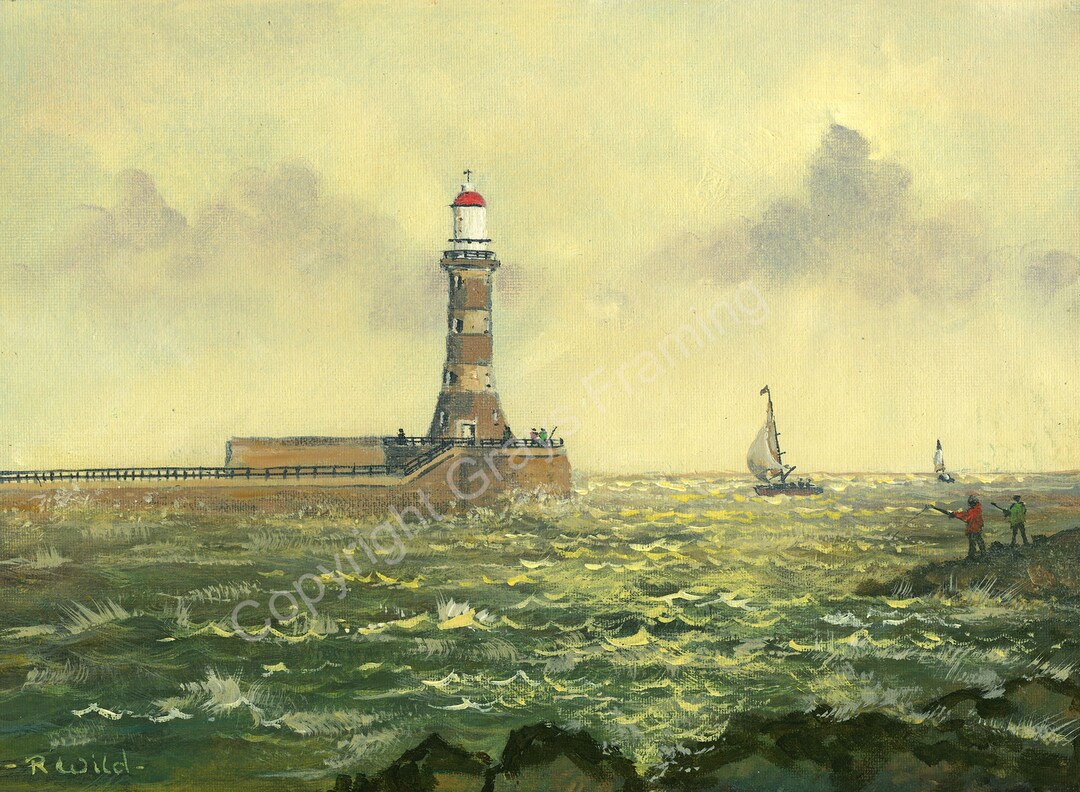 Fishing Roker Harbour, by Robert (bob) Wild FREE UK Postage - Etsy