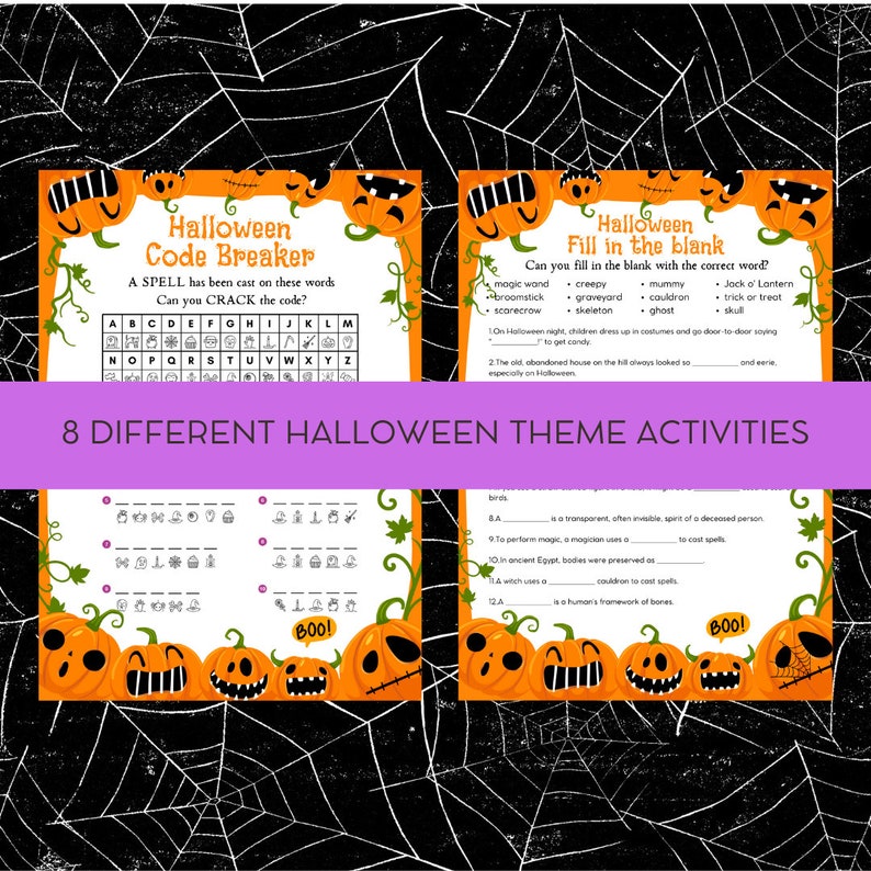 Halloween Printable Activity Bundle Halloween Party Games - Etsy