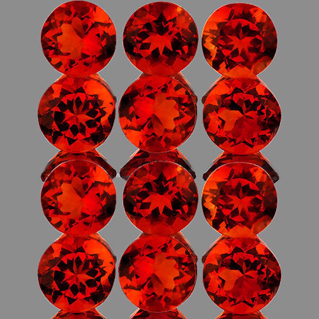 Natural Top Rare Madeira Orange Citrine 4 Mm 12 Pieces Round Faceted ...