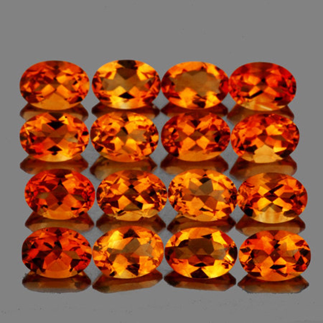 Natural Intense Golden Orange Citrine 16 Pieces 4x3 Mm Oval Faceted Cut ...