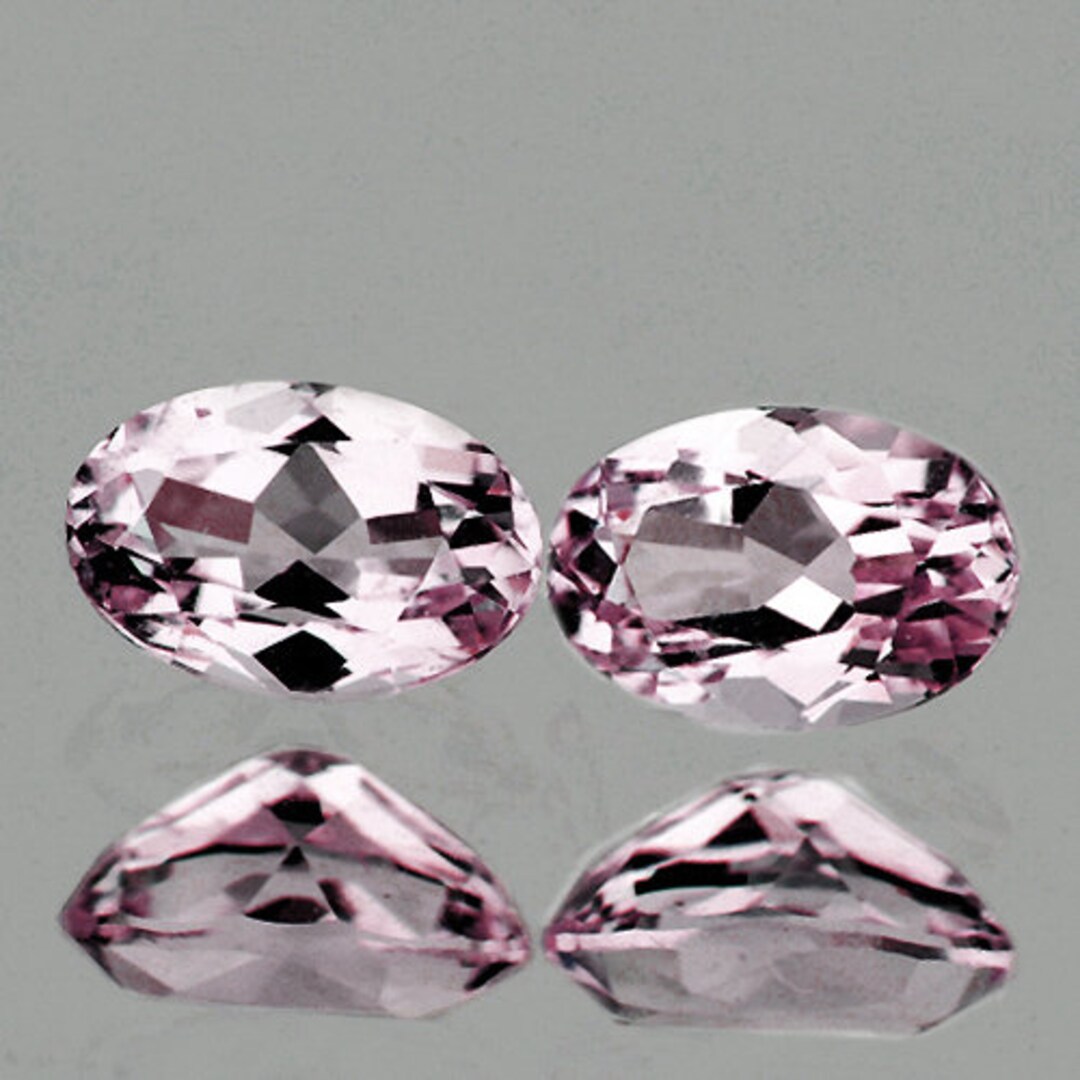 Natural Unheated Pink Morganite 7x5 Mm Pair Oval Faceted Cut [flawless ...
