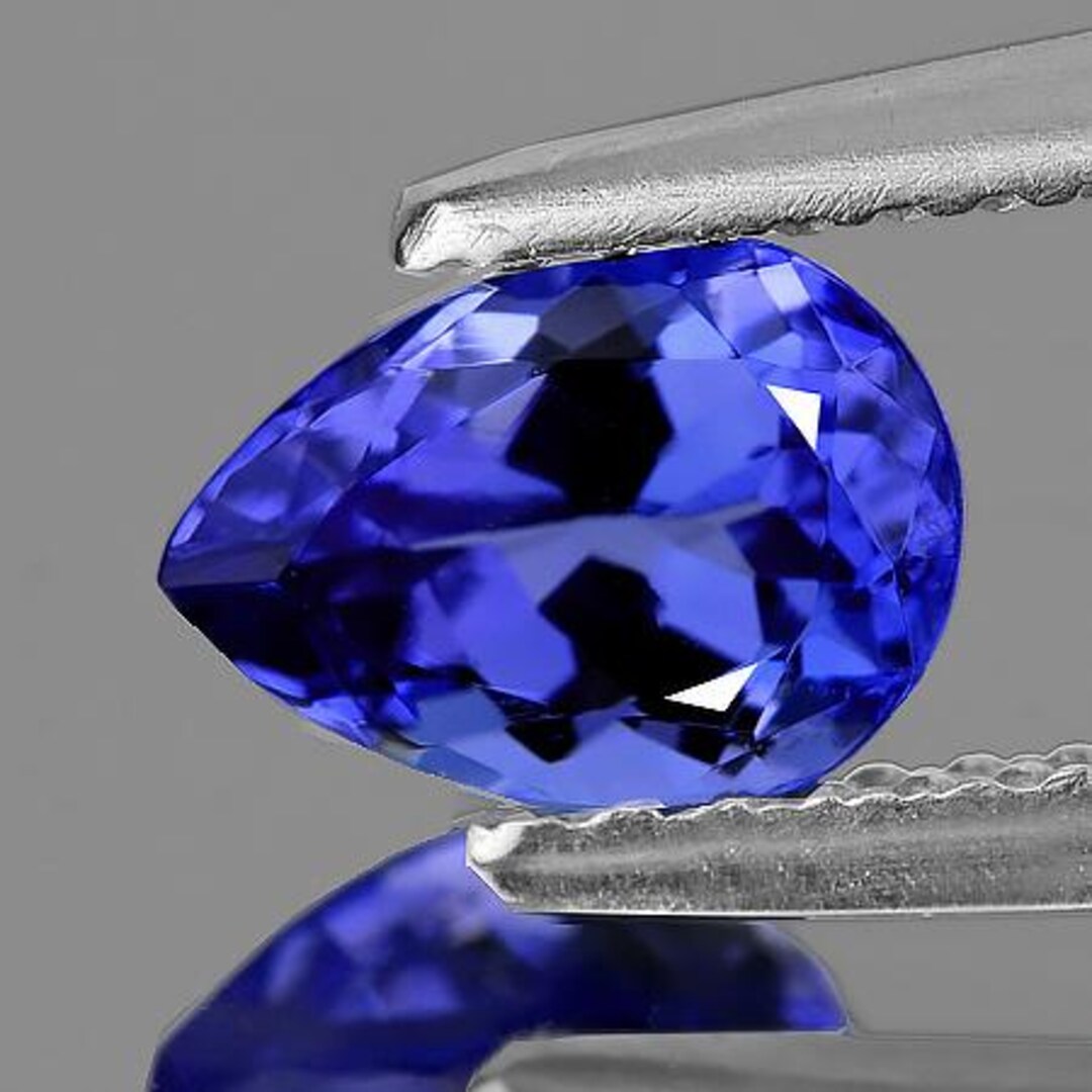 Natural Intense Purple Blue Tanzanite 8x6 Mm {1.15ct} Pear Faceted Cut ...