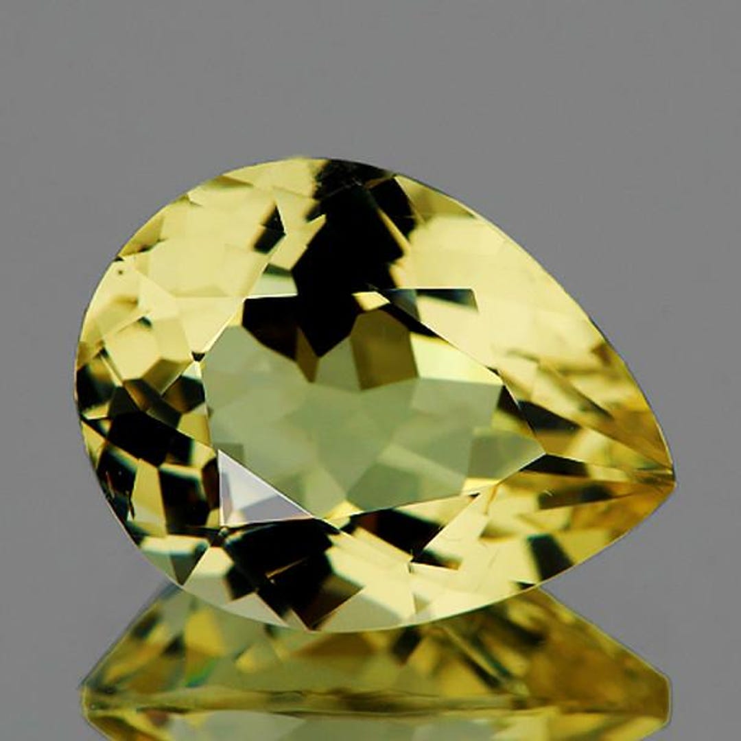 Natural Golden Yellow Beryl 'heliodor' 11.5x8 Mm 2.50ct Pear Faceted ...
