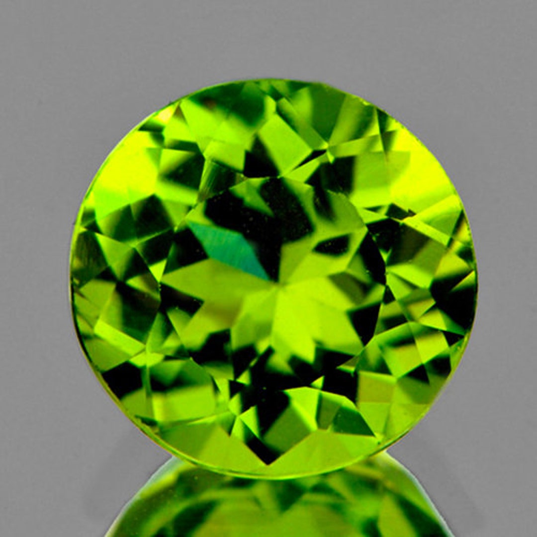 Natural Green Peridot 7 Mm 1 Piece Round Faceted Cut Earthly Mined ...
