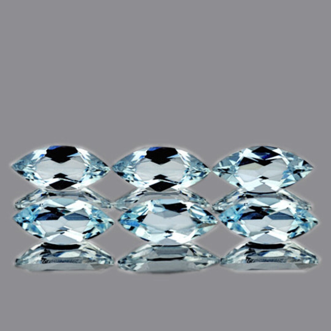 Natural Light Blue Aquamarine 8x4 Mm 6 Pieces Marquise Faceted Cut VVS ...
