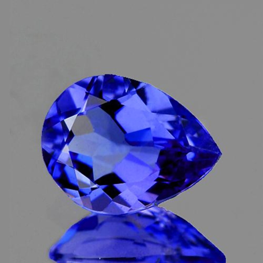 Natural Intense Purple Blue Tanzanite 7x5 Mm {0.66ct} Pear Faceted Cut ...