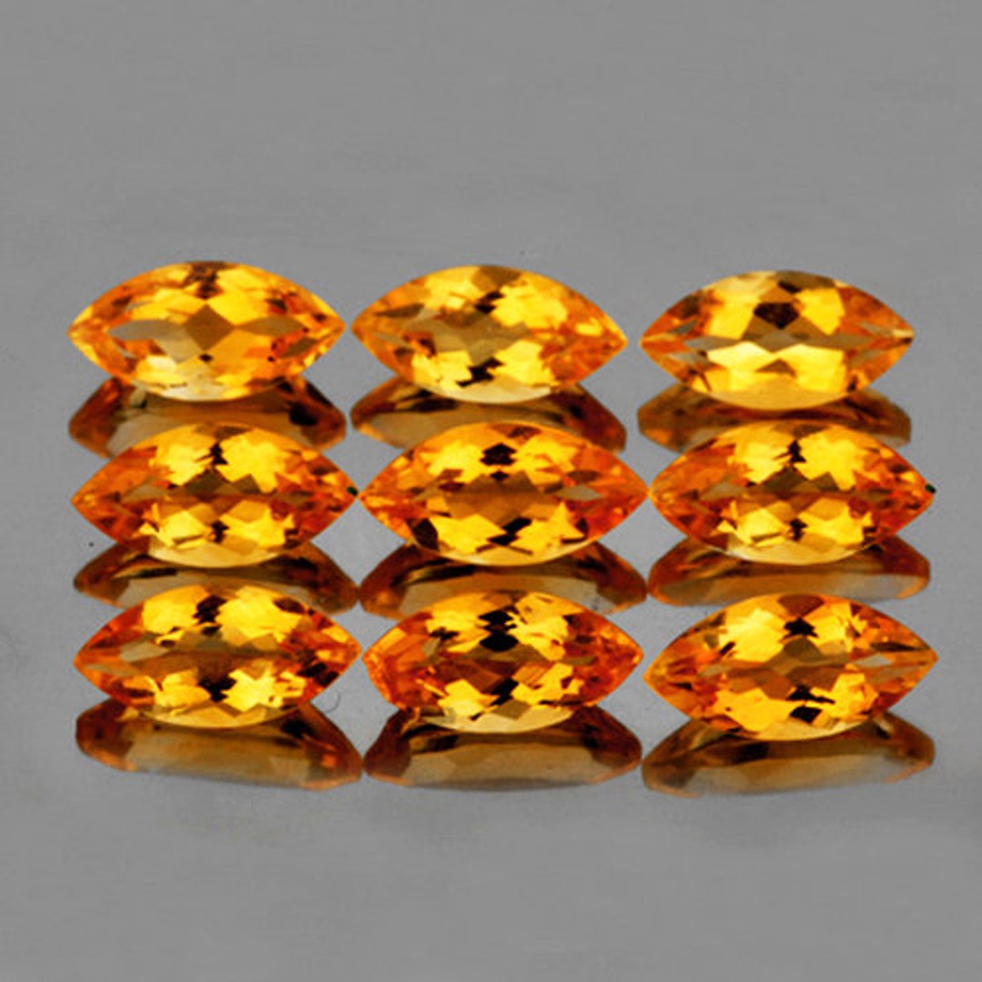 Natural Intense Golden Yellow Citrine 8x4 Mm 9 Pieces Marquise Faceted ...