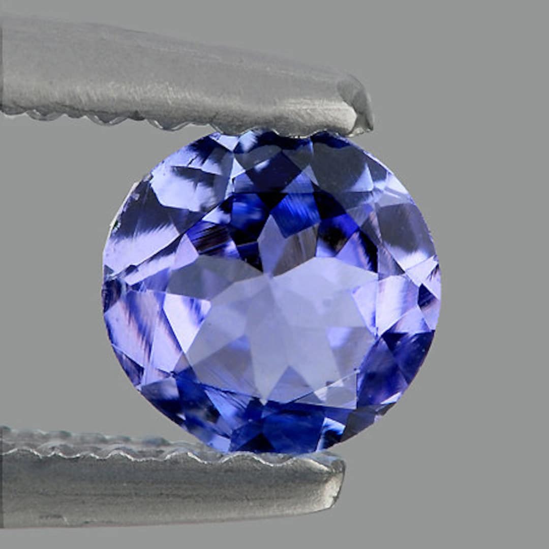 Natural Light Purple Blue Tanzanite 6 Mm 0.83ct Round Faceted Cut ...