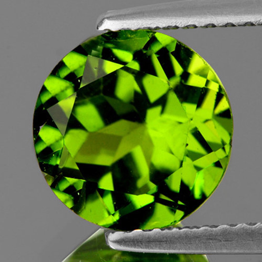 Natural Green Peridot 7 Mm 1 Piece Round Faceted Cut Earthly Mined ...