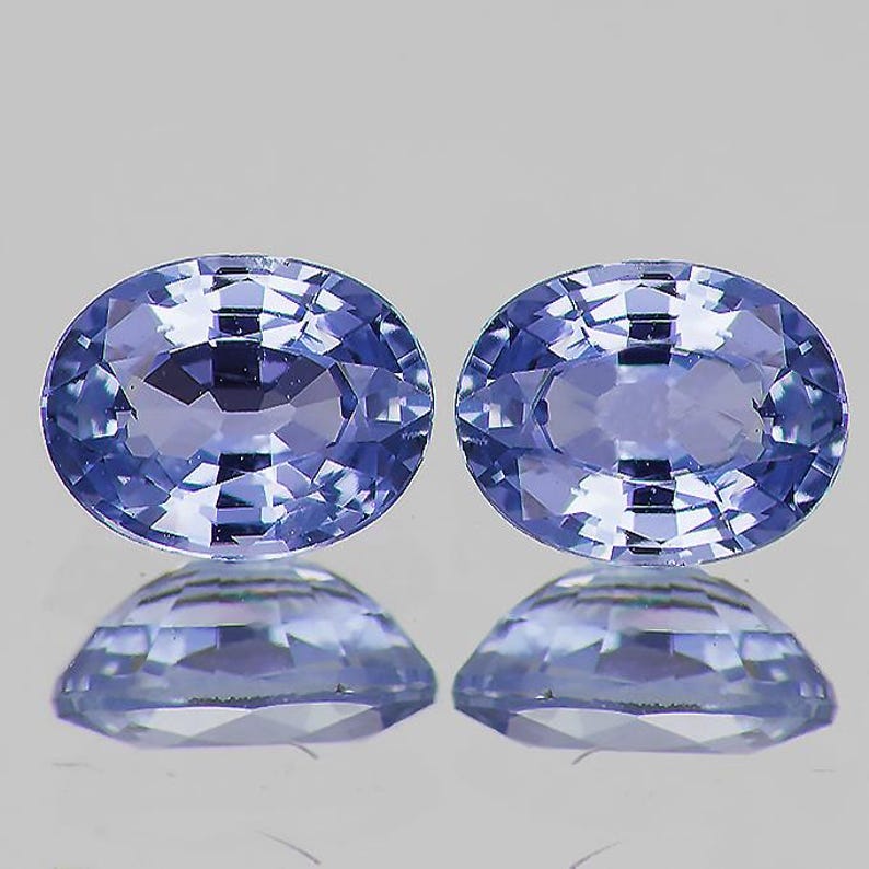 Natural Light Blue Sapphire – 0.65ct Pair, 4.5x3.5 Mm Oval Faceted Cut ...