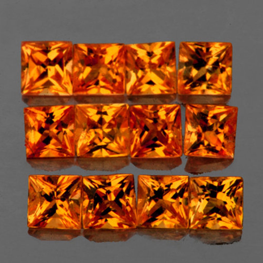 Natural Intense Golden Yellow Sapphire 2.3 Mm 12 Pcs Square Princess ...