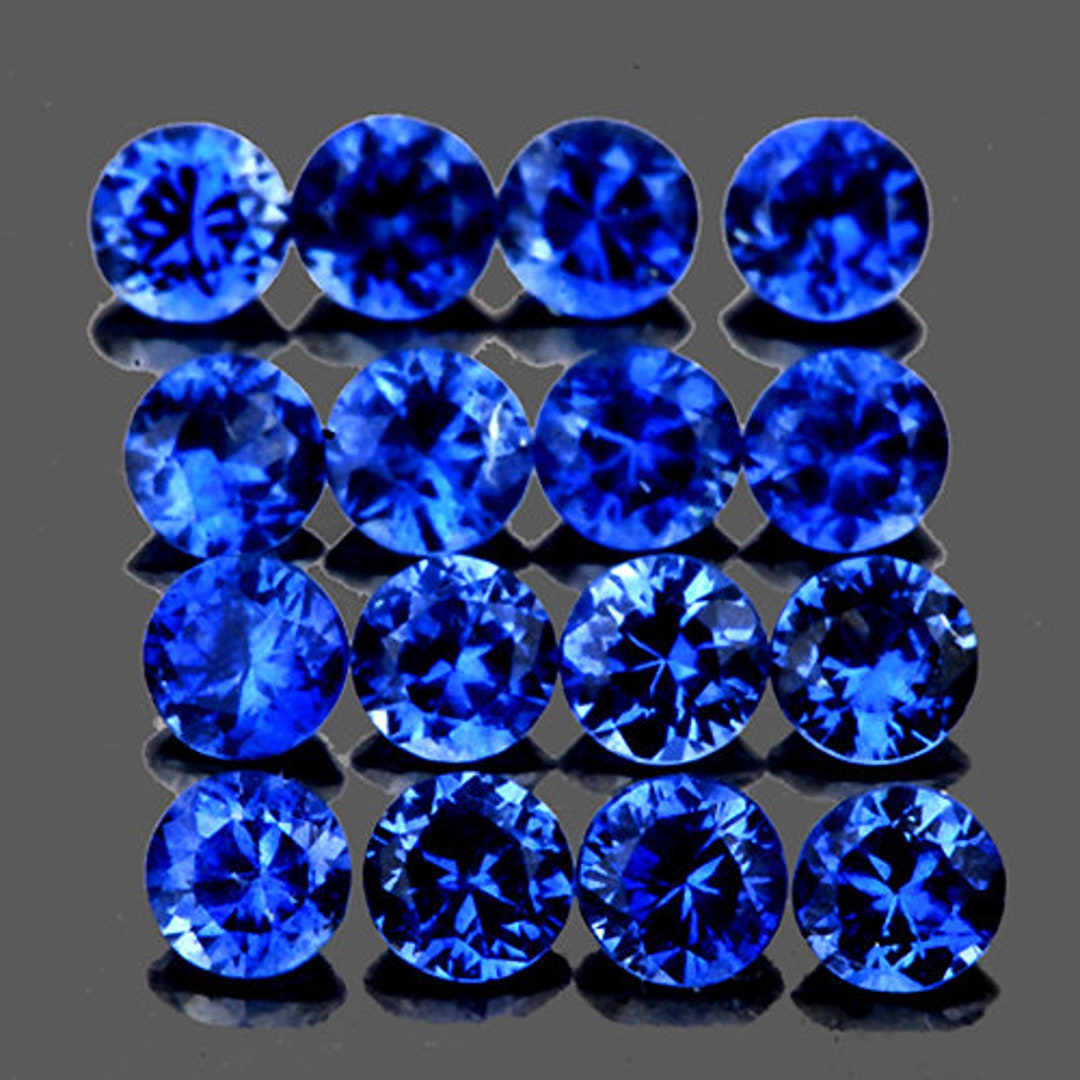 2.20 Mm 16 Pieces Round Natural Intense Blue Sapphire Flawless-vvs ...