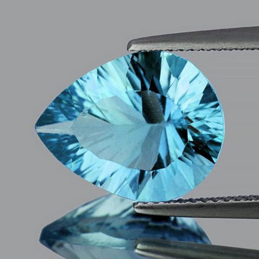 10x8 Mm Pear Concave Cut 1 Piece Natural Sky Blue Topaz [flawless-vvs ...