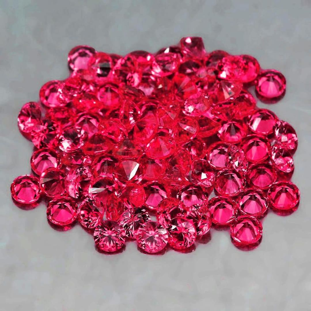 Premium Natural Pink Red Mogok Ruby Burma 1.50 Mm Round 36 Pcs ...