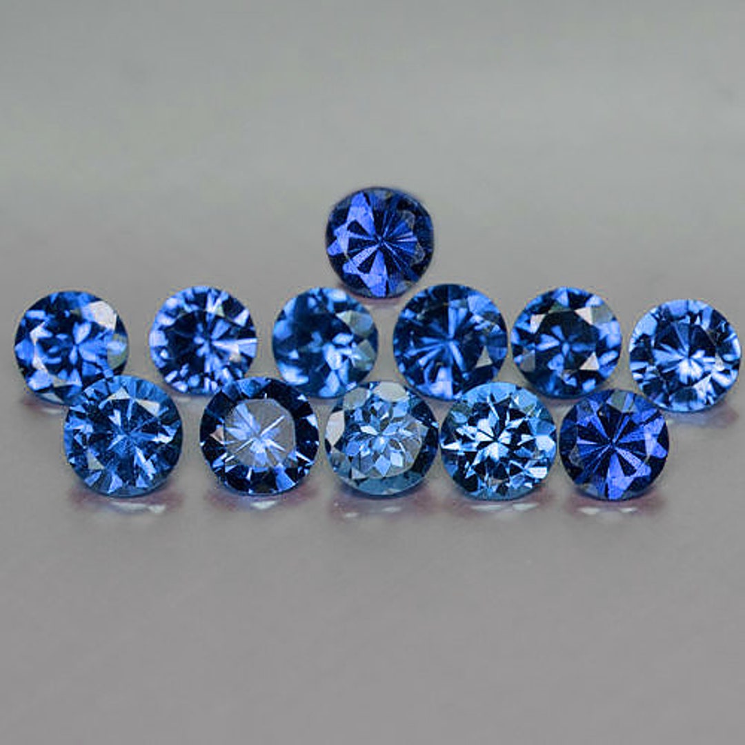 2.50 Mm Round 12 Pieces Natural Intense Blue Sapphire [flawless-vvs ...