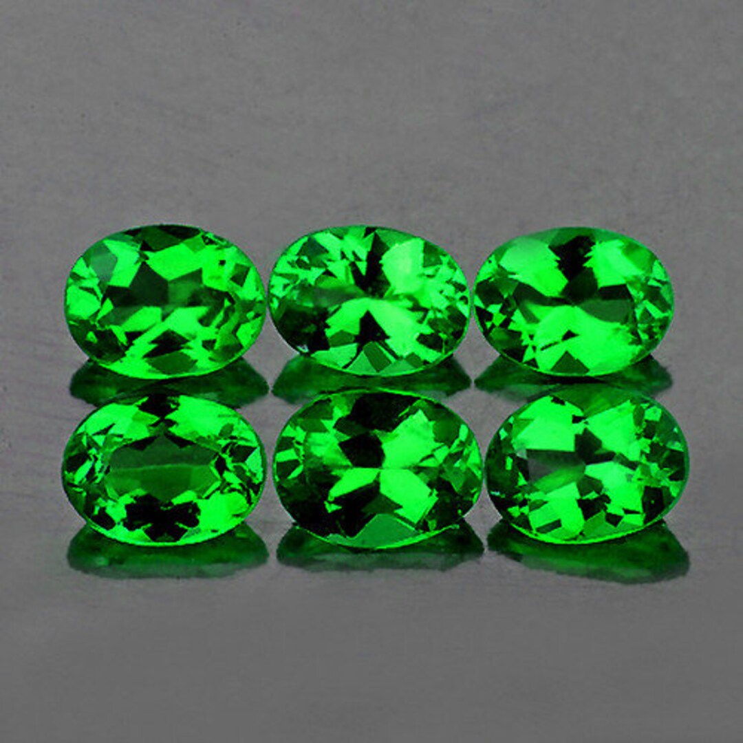 Natural Tsavorite Intense Chrome Green Garnet 4x3 Mm 6 Pieces Oval ...