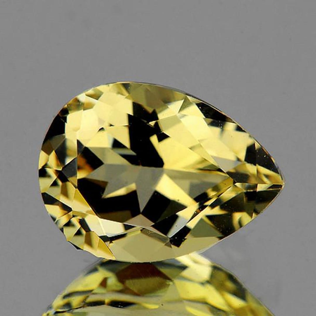 Natural Golden Yellow Beryl 'heliodor' 13x9 Mm 3.70ct Pear Faceted Cut ...