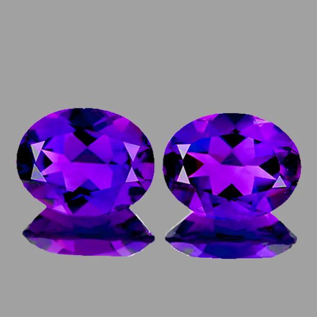 Natural Royal Purple Amethyst – 10x8 Mm Oval Faceted Cut | 2 Pcs ...