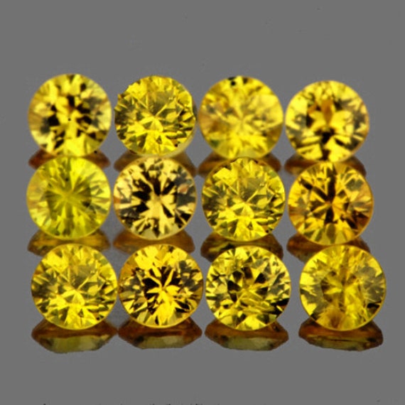 Natural Yellow Sapphire 2.50 mm 12 pieces Round Faceted | Etsy