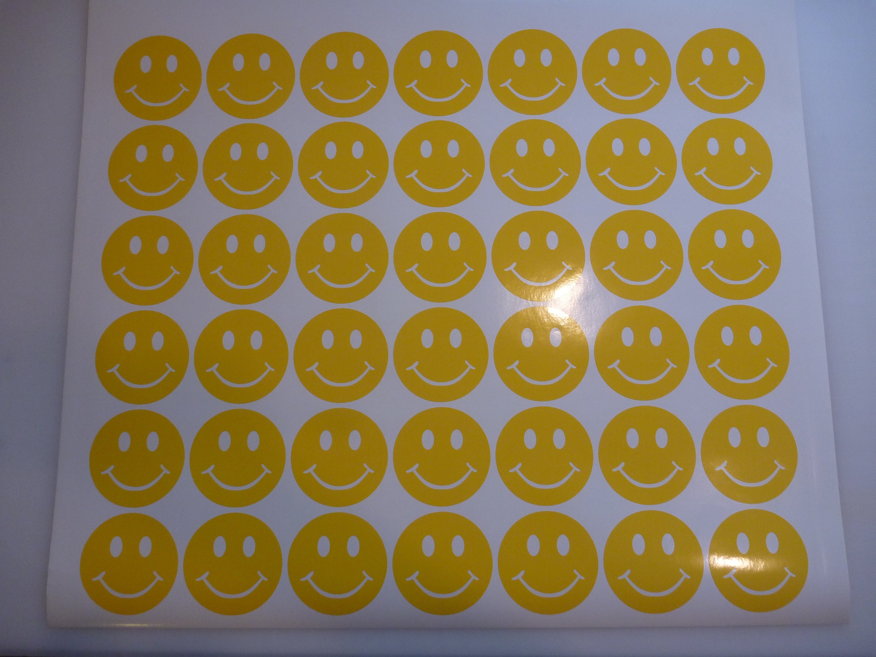 Yellow Smiley Face Decals Set of Five 5 - Etsy