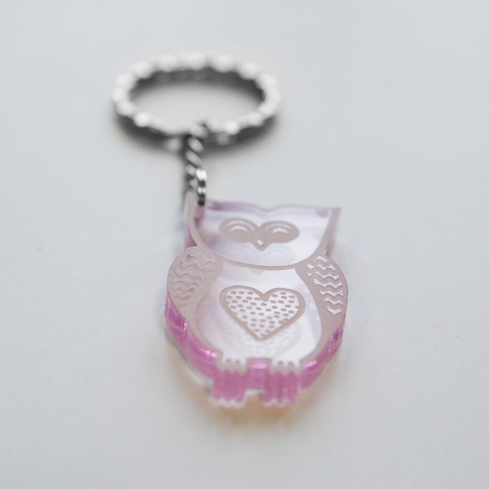 Hand Designed Owl Bird Keyring Keychain Acrylic Wooden Locally | Etsy