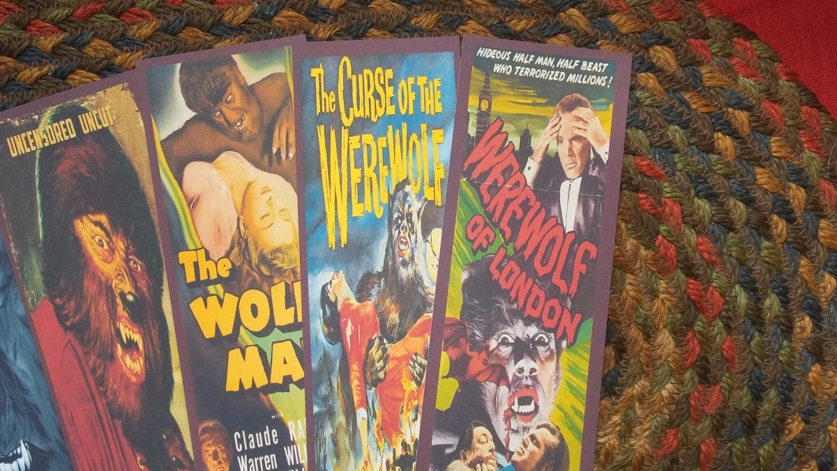Wolf Man 5 Bookmark Set Wolfman Werewolf of London Curse - Etsy