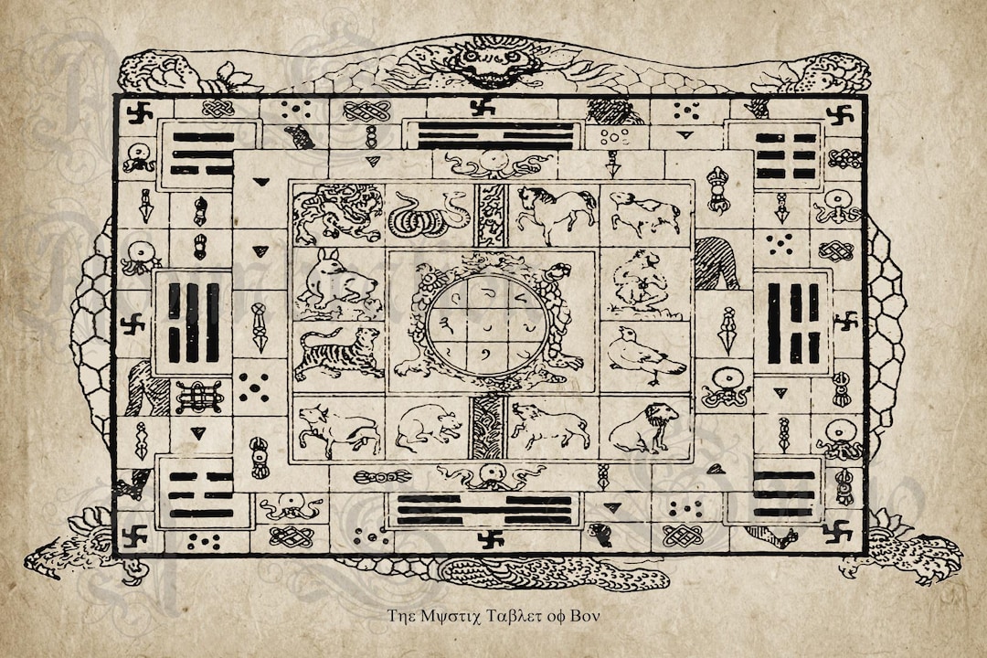 The Mystic Tablet of Bon, Ritual, Oracular Rite, Rare Ancient Work of ...