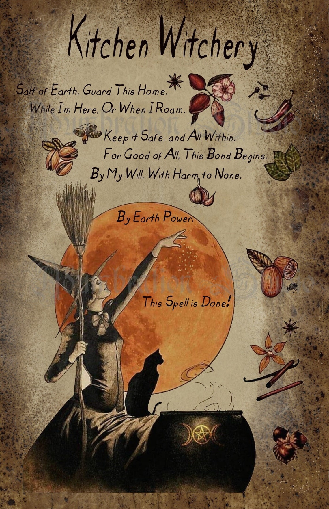 Kitchen Witchery Salt Protection Spell Black Cat Kitchen - Etsy