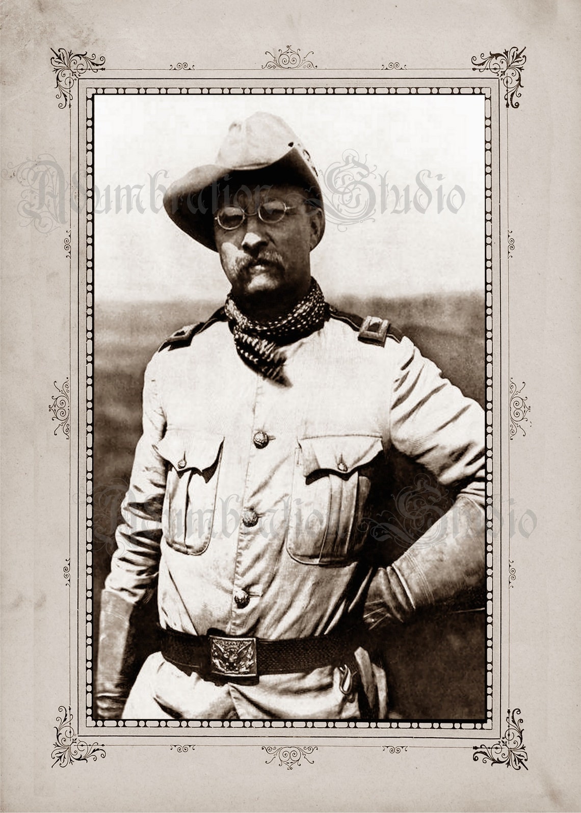 Colonel Theodore Roosevelt Portrait Circa 1898 Teddy Rough | Etsy