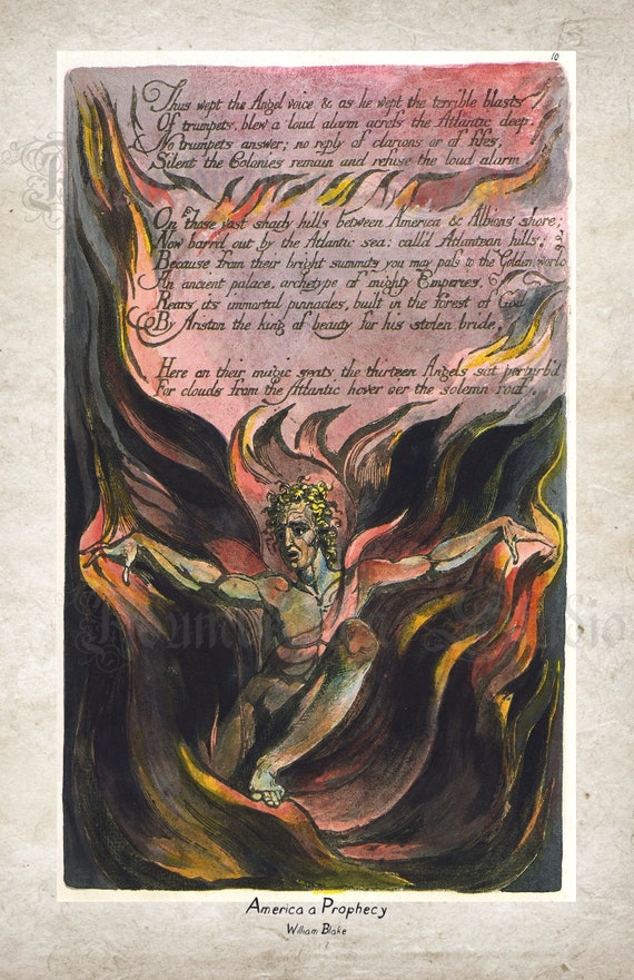 America a Prophecy William Blake Poem Circa 1795 American | Etsy