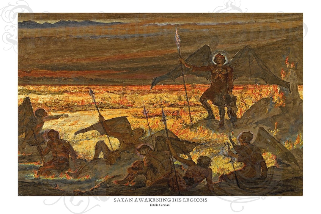 Satan Awakening His Legions, Estella Canziani, Army of Satan, the Devil ...